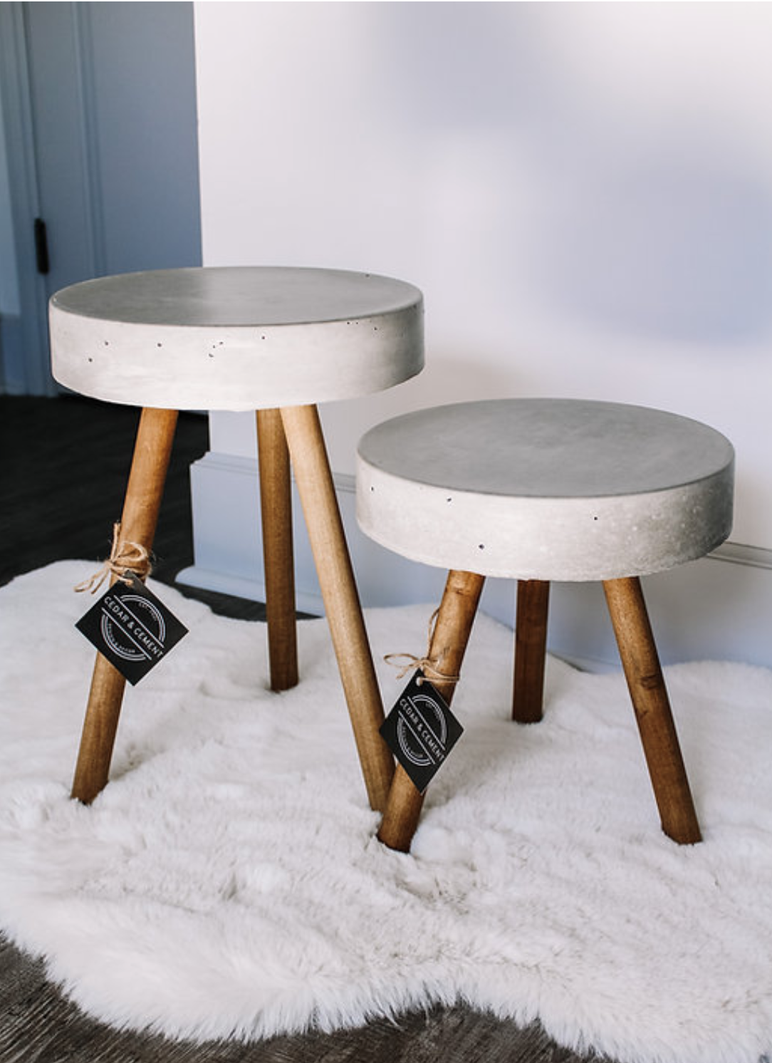 Cedar & Cement Plant Stand